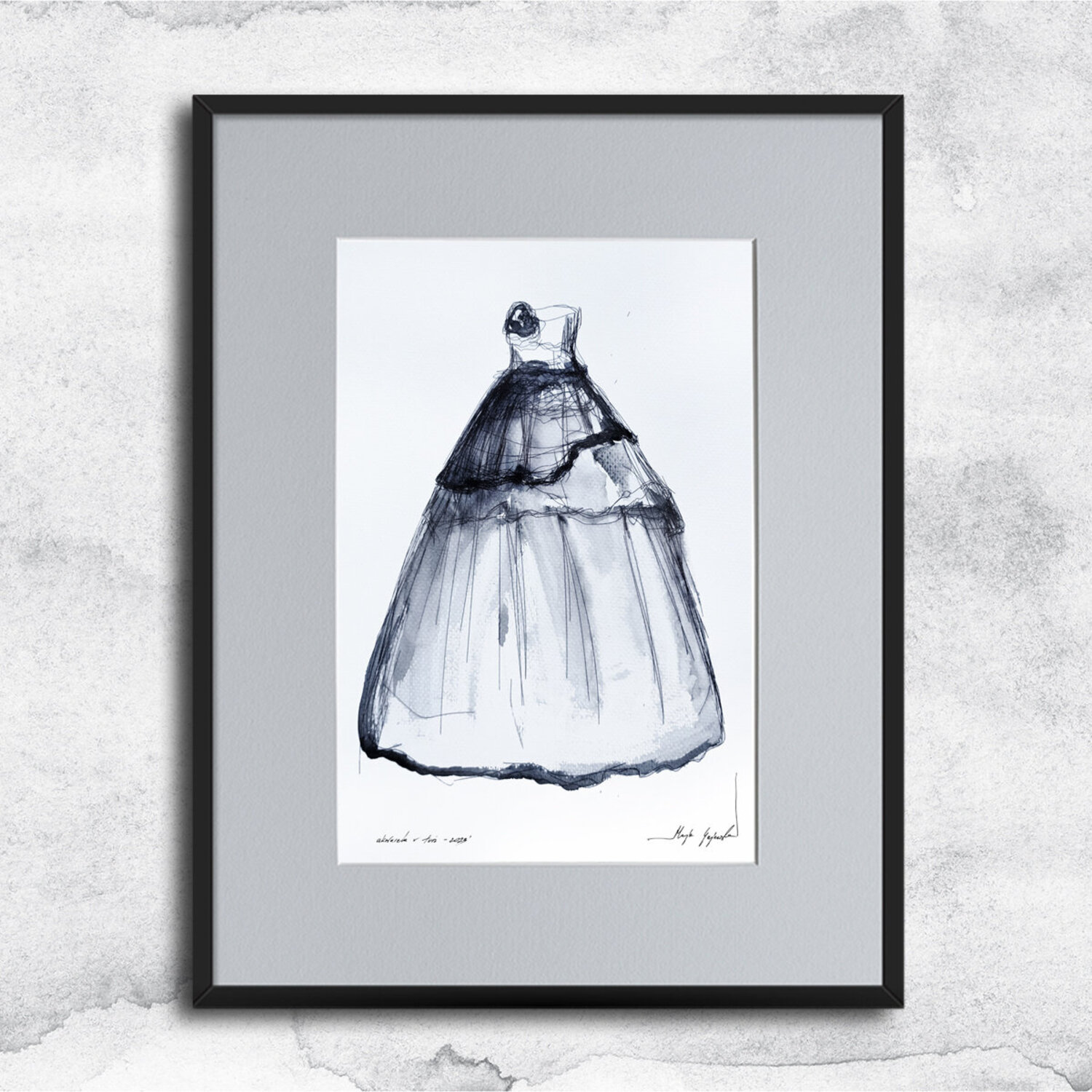 Watercolor and ink - dress 9 de Maja Gajewska (2023) : Œuvre sur papier ...