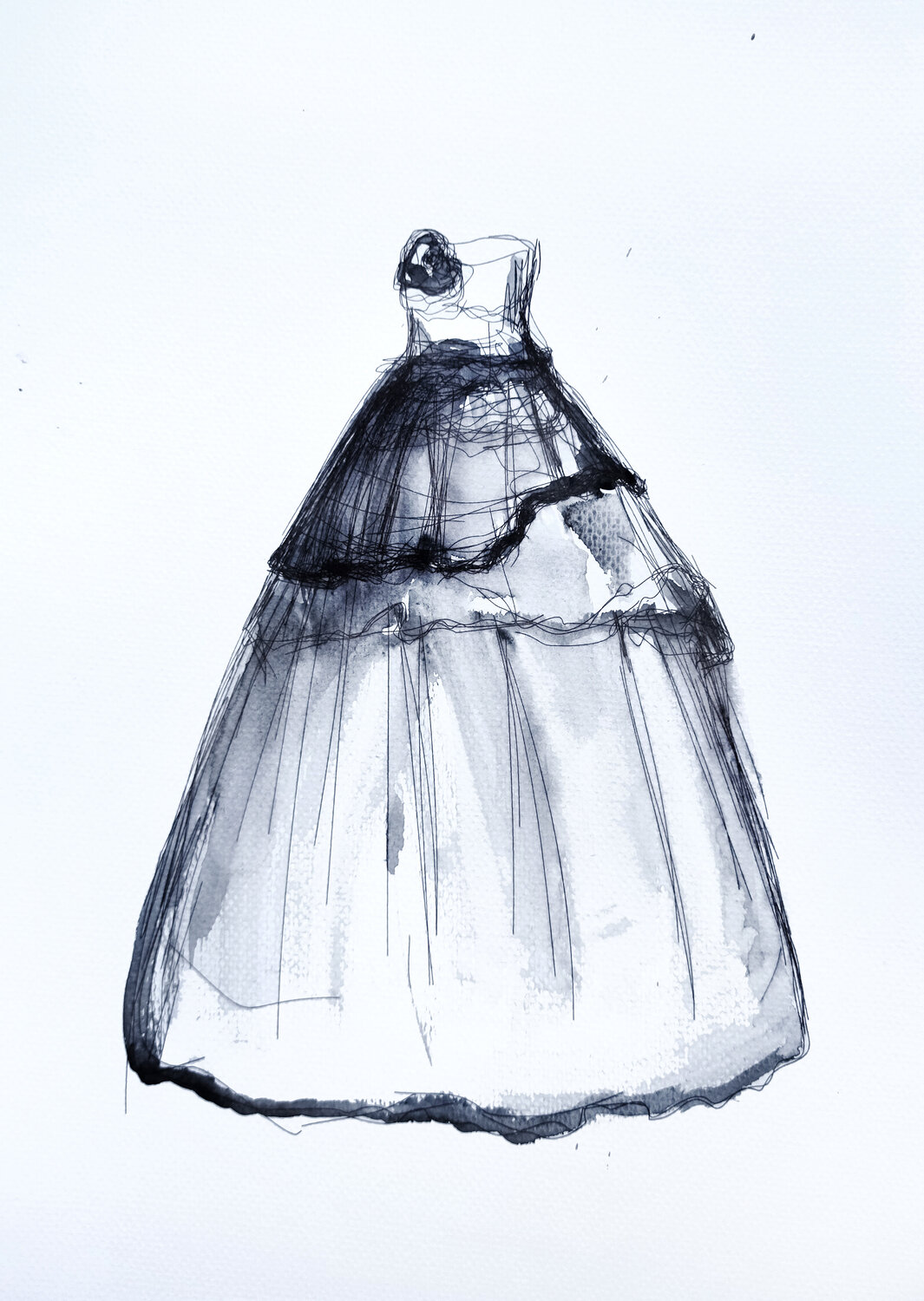 Watercolor and ink - dress 9 de Maja Gajewska (2023) : Œuvre sur papier ...