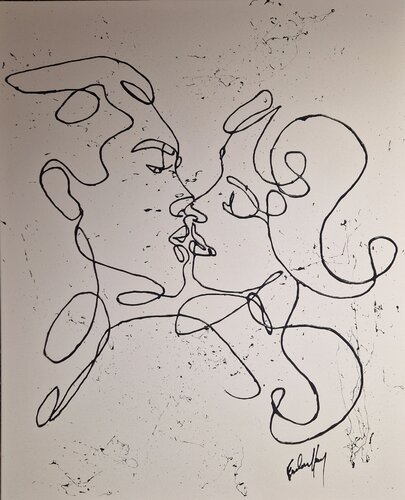 AMOUR 01 von Henry Escobar (2024): Malerei Acryl, Harz auf Leinen ...