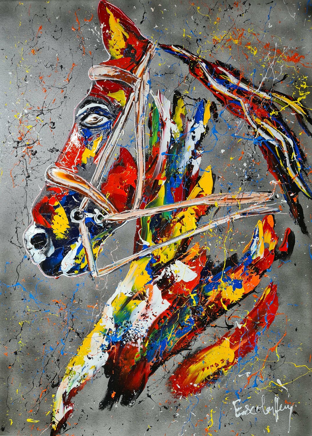 cheval by Henry Escobar (2021) : Painting Acrylic, Spray Paint on ...
