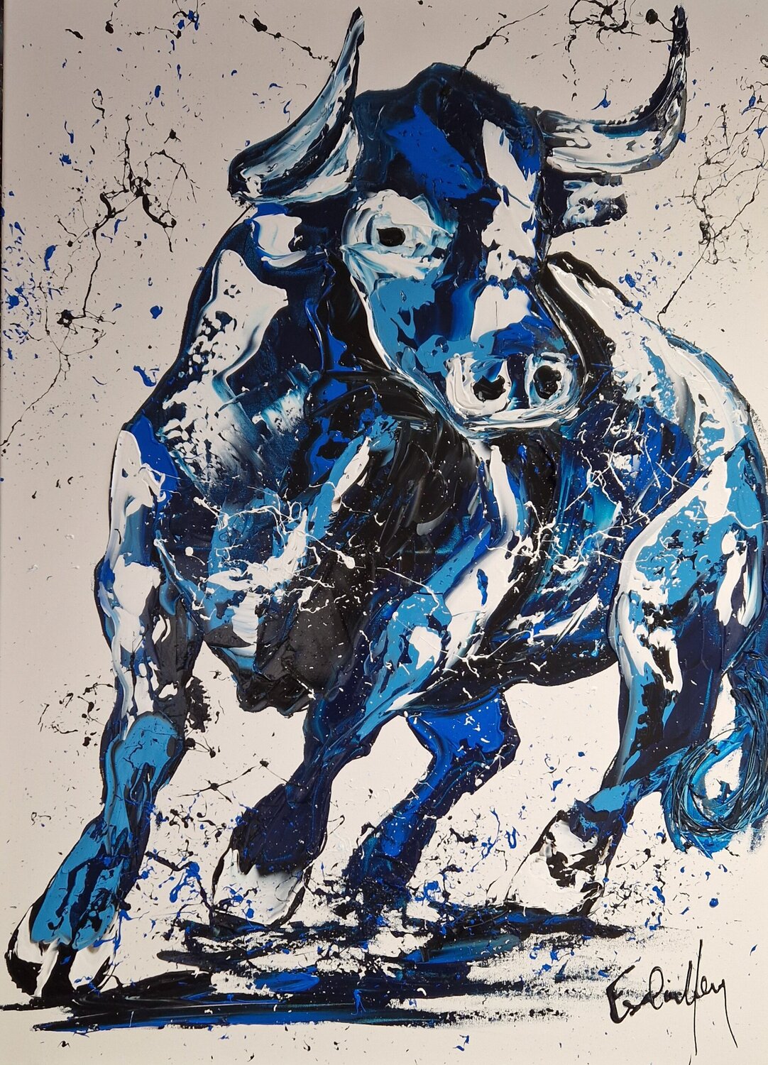 El toro von Henry Escobar (2023): Malerei Acryl, Farbspray auf Leinwand ...