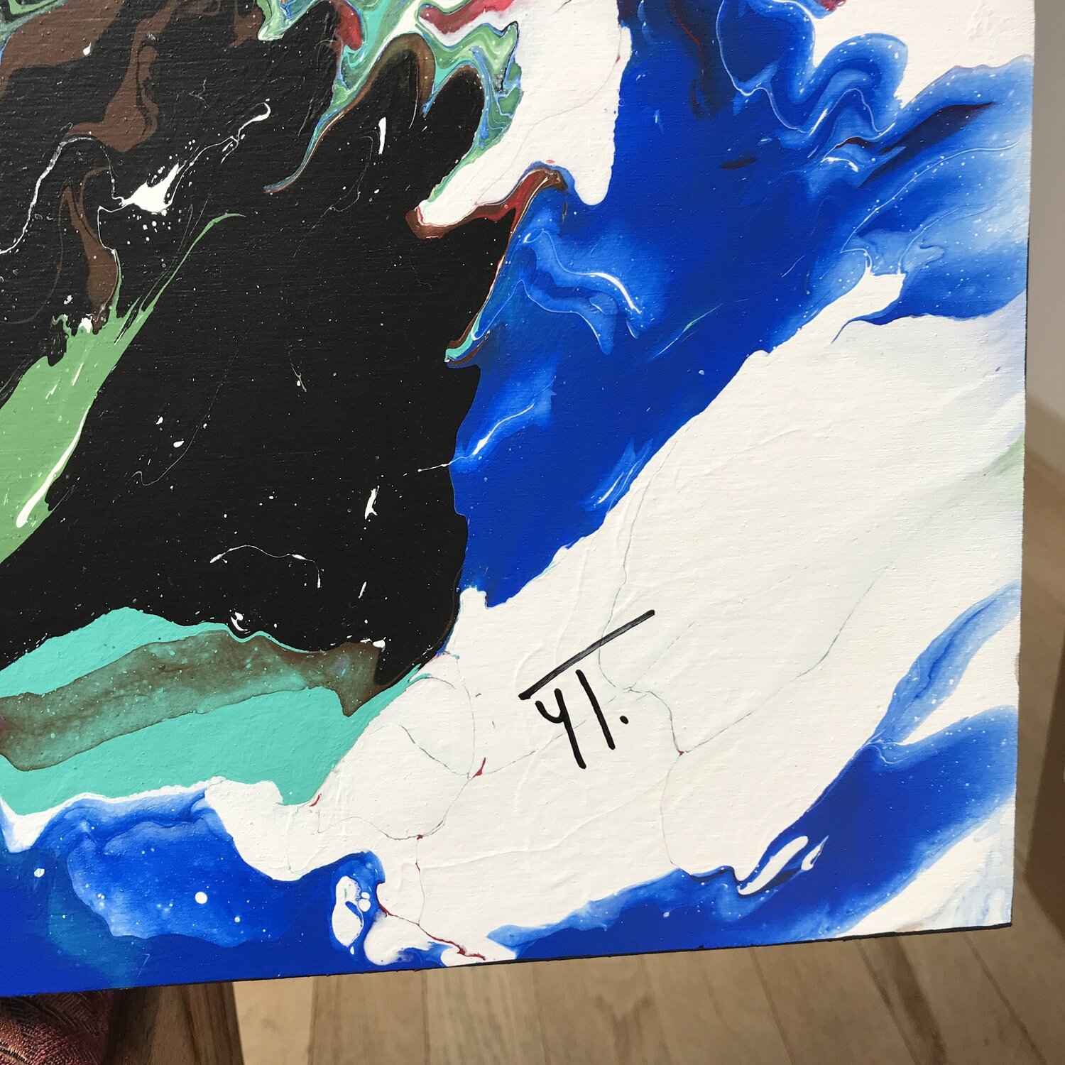 Les 4 éléments...La terre, l'eau, l'air et le feu. von Yves Thomas (2022): Malerei Acryl auf ...