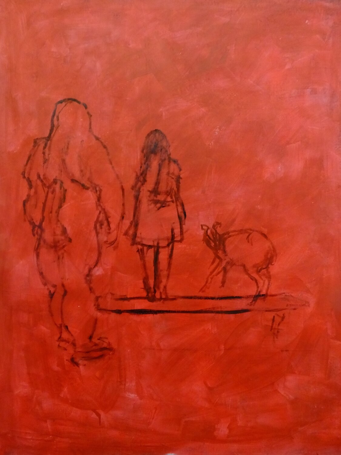 Alice, The Silverback and The Deer de Sally Annett (2022): Pintura Óleo ...