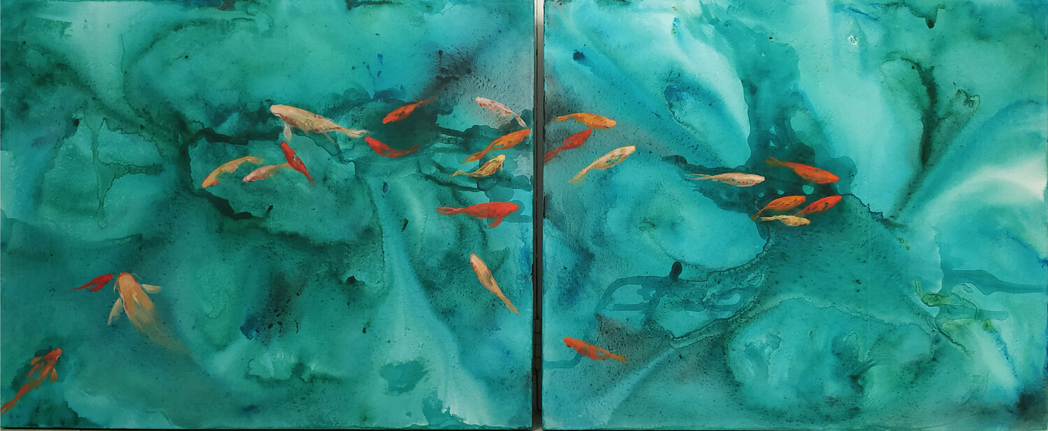 Mare infinito by Valeria Pesce (2021) : Painting Acrylic, Oil on Canvas ...