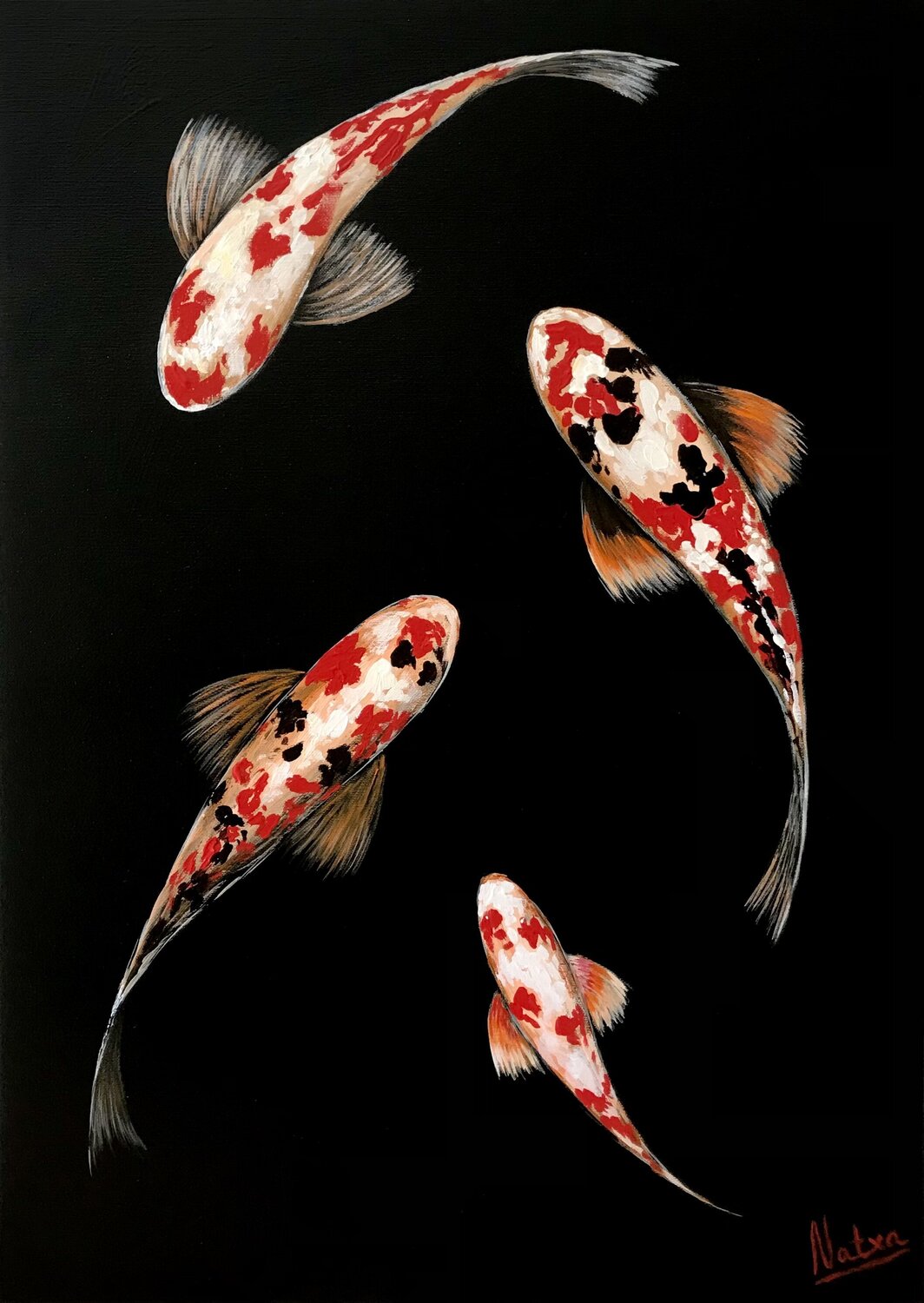 Samurai Koi by Natalia Nosek (NATXA) (2022) : Painting Acrylic on ...