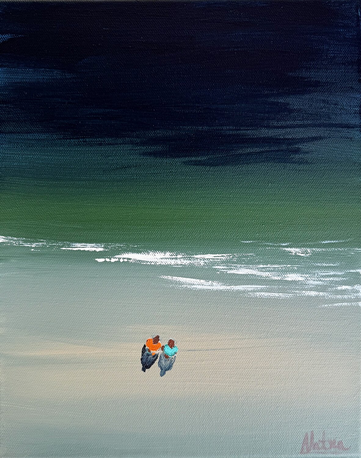 Lonely Beach di Natalia Nosek (NATXA) (2025): Pittura a Acrilico su ...
