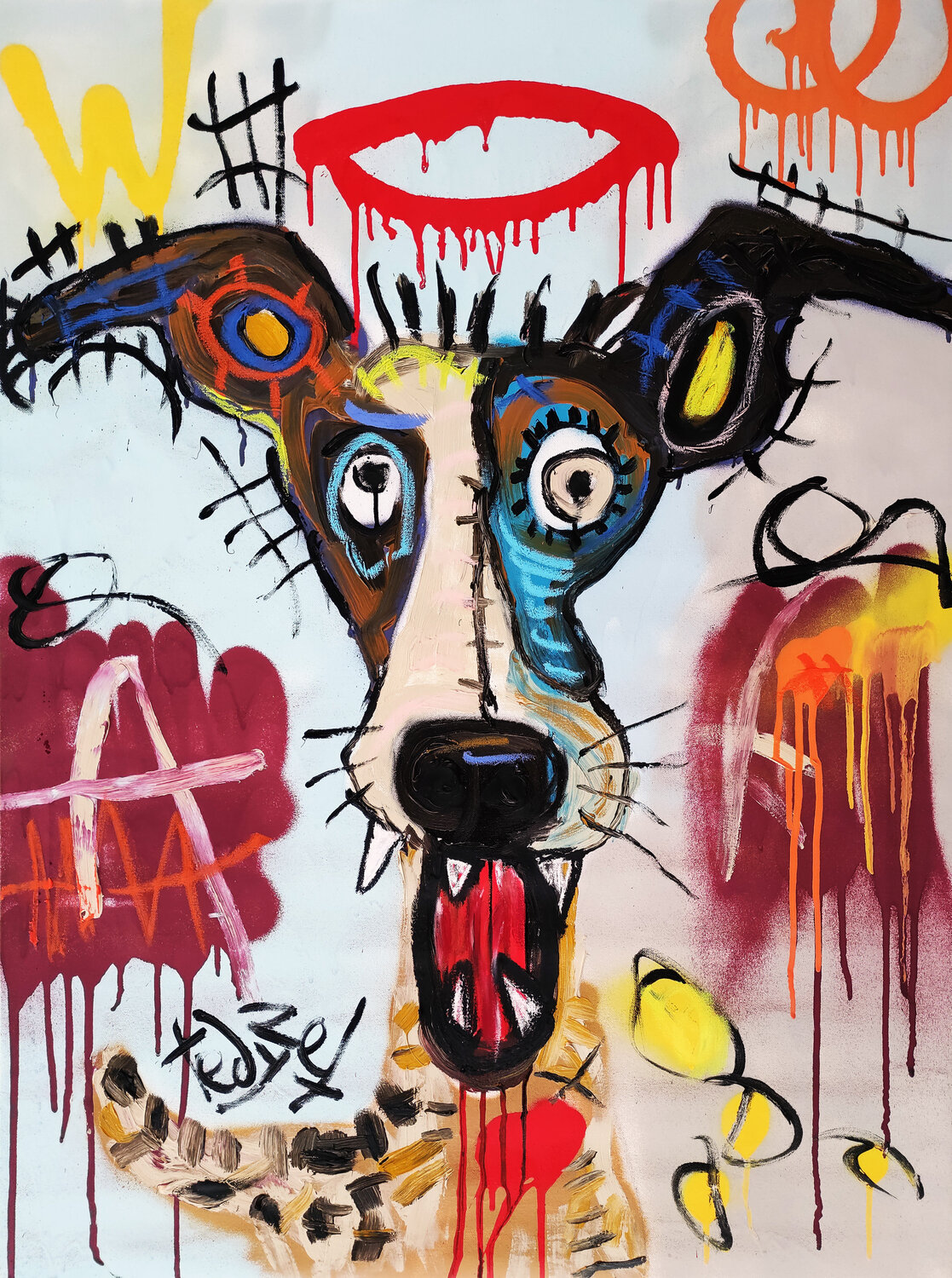 Smiling friend 5D by Tadas Zaicikas (2024) : Painting Acrylic, Charcoal ...