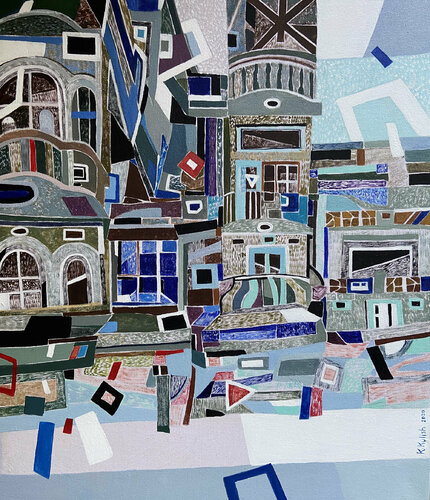 Bridge of Art Nouveau and Cubism by Kate Kulish (2020) : Painting Oil ...