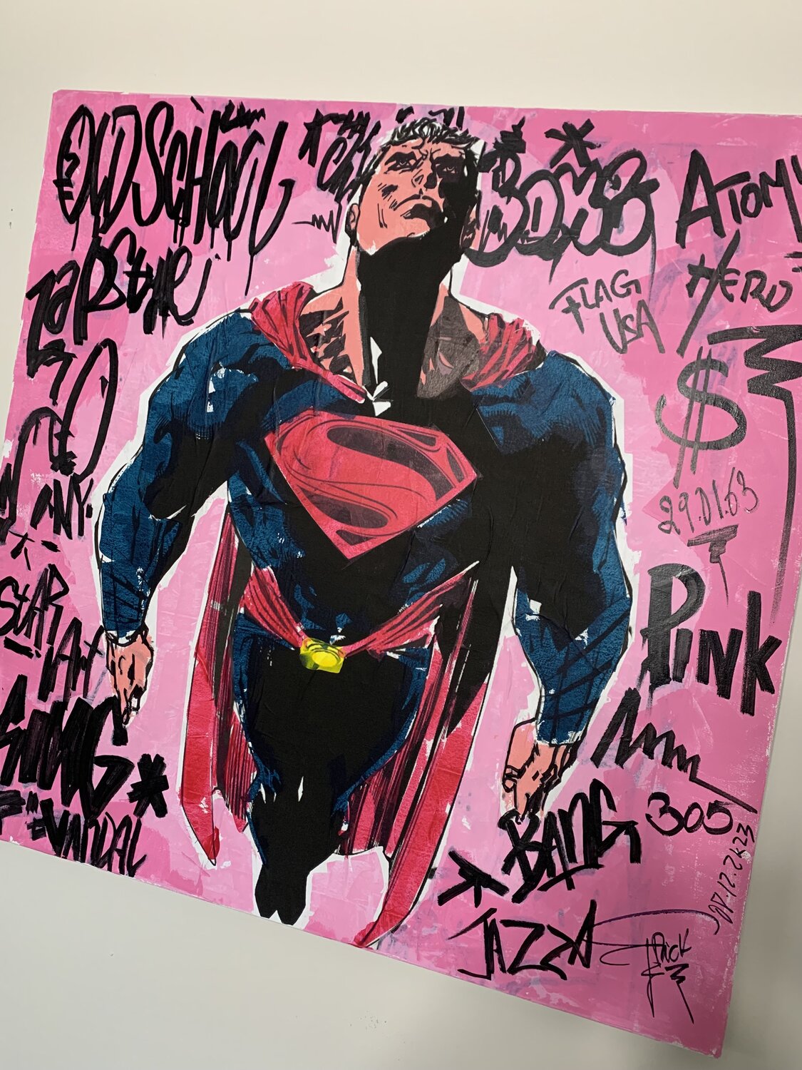 Superman Graffiti Old school by Erick Artik (2023) : Painting Acrylic ...