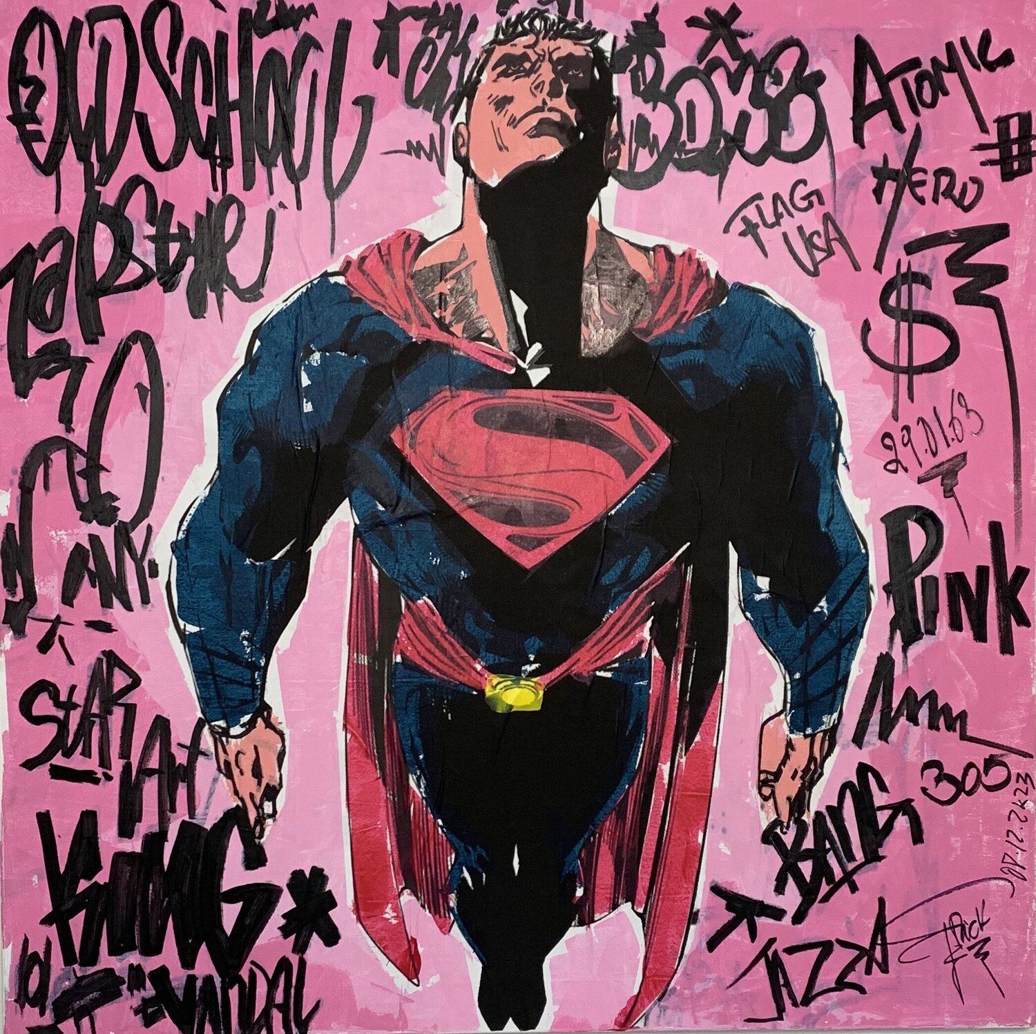 Superman Graffiti Old school by Erick Artik (2023) : Painting Acrylic ...