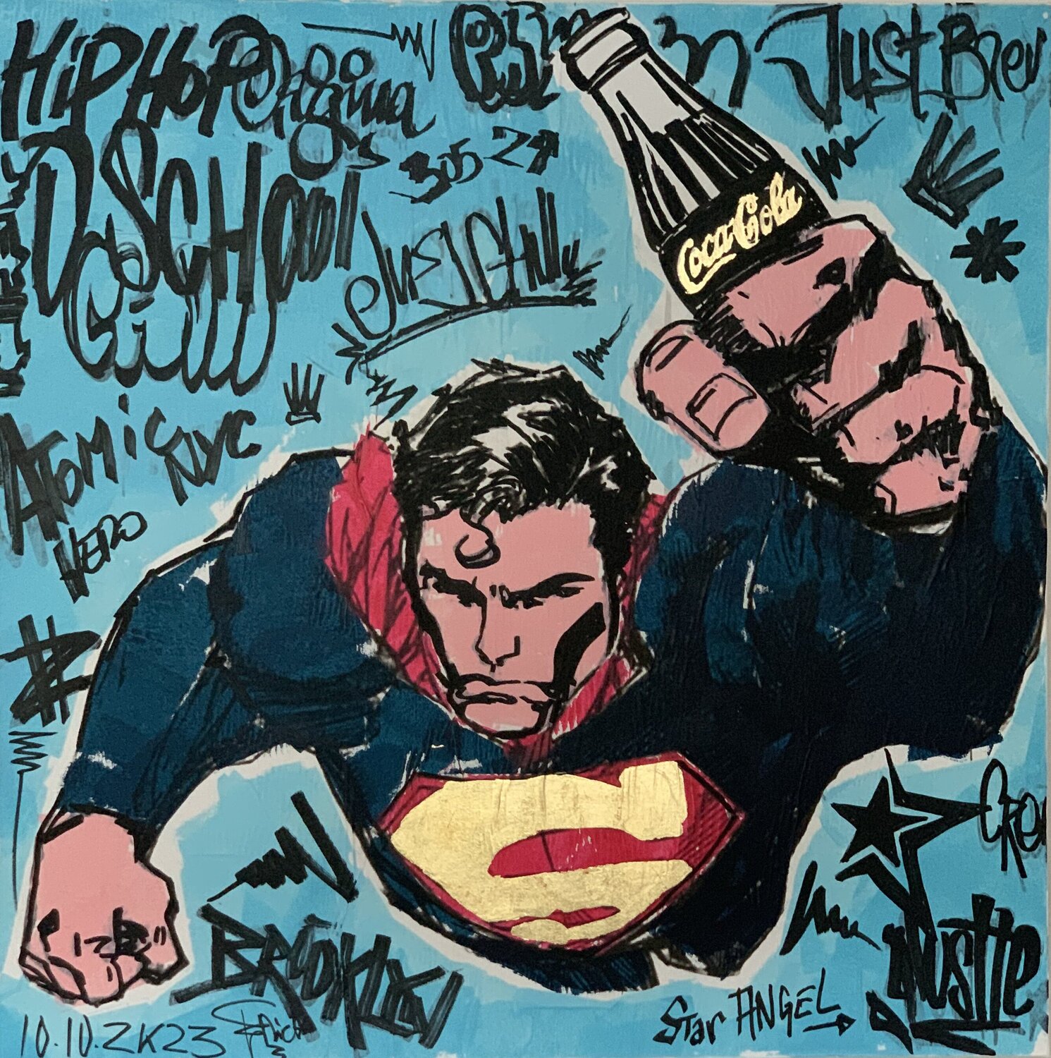 Superman Gold by Erick Artik (2023) : Painting Acrylic, Felt on Canvas ...