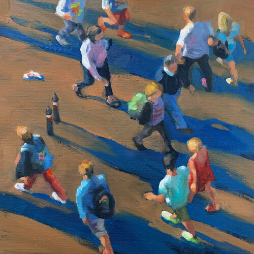 Strolling through the crowd IV by Inge Dompas (2022) : Painting Oil on ...