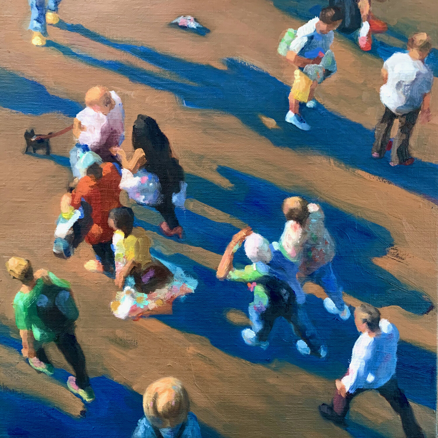 Strolling through the crowd V by Inge Dompas (2022) : Painting Oil on ...