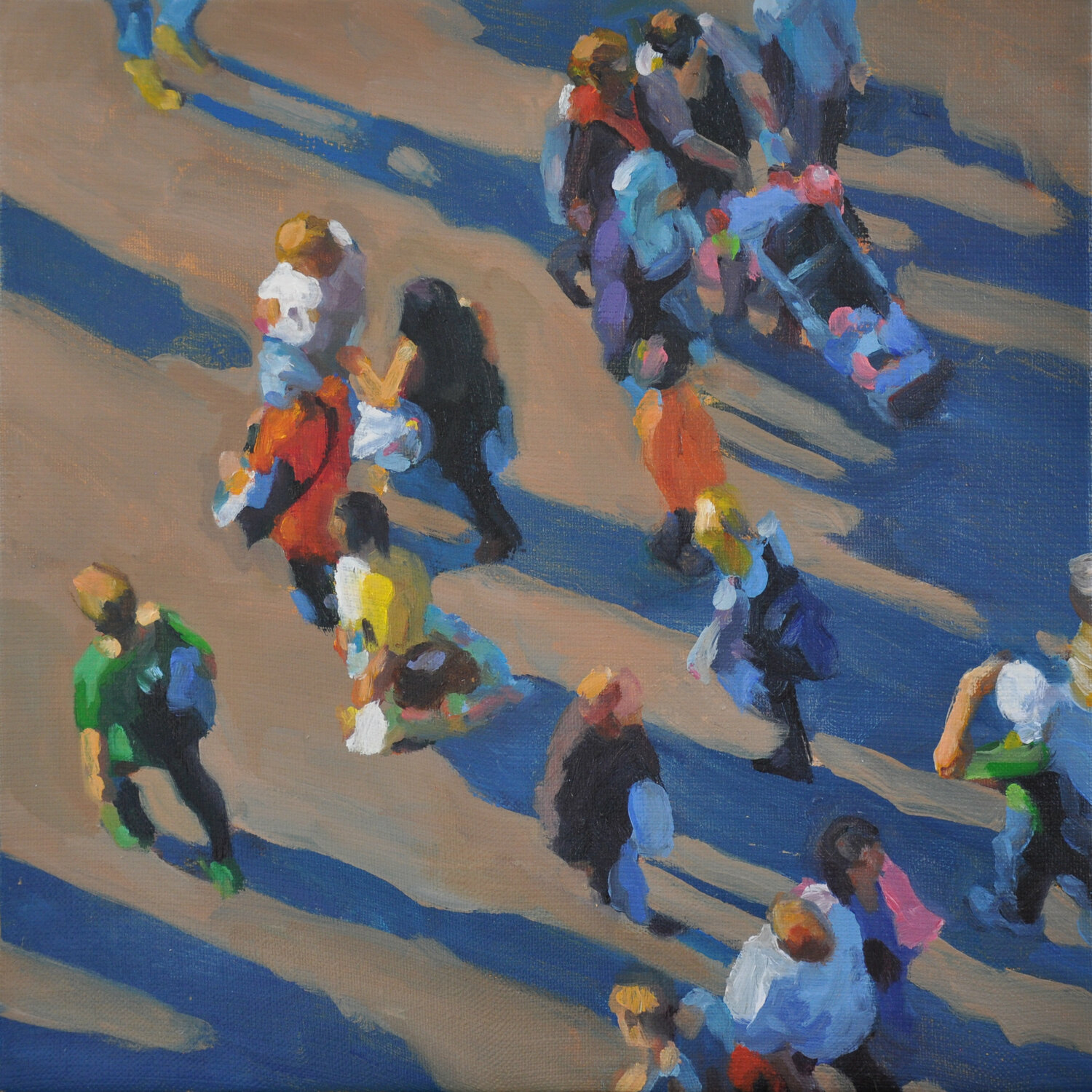 Strolling through the crowd II by Inge Dompas (2020) : Painting Oil on ...