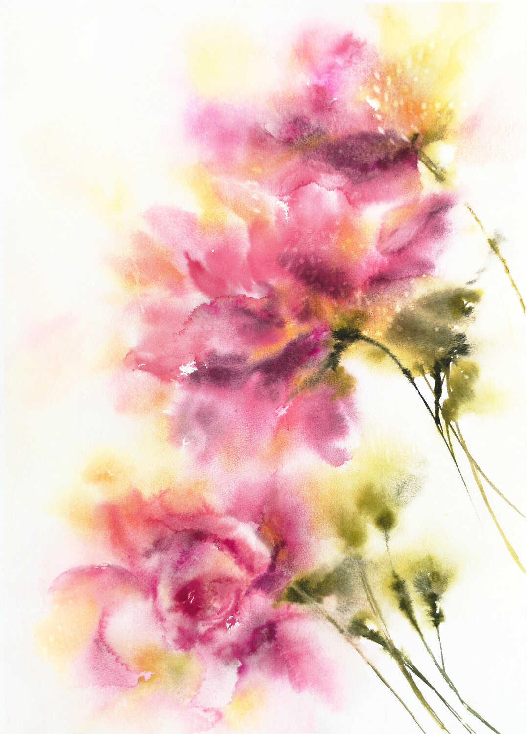Abstract Watercolor Roses
