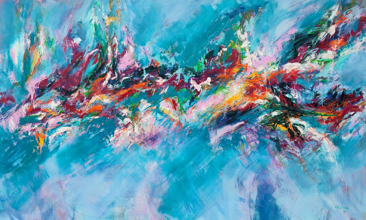 Let's go with the wave of love by Nemanja Vuckovic (2022) : Painting ...