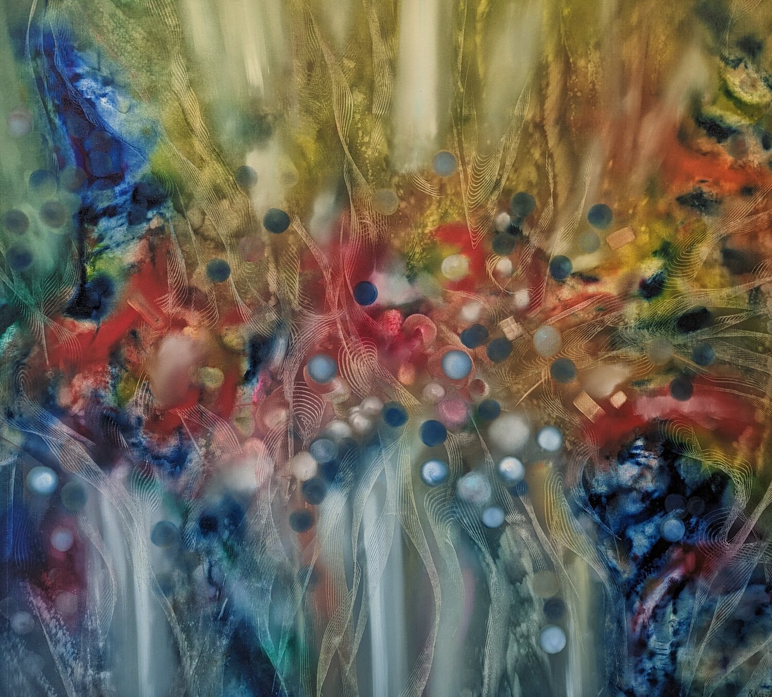 Orbs flowers by Khrystyna Kozyuk (2023) : Painting Oil on Canvas ...