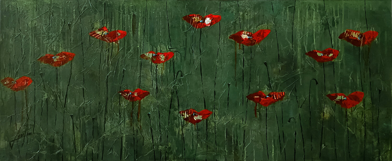 SERIE AMAPOLAS 00017 de Josep Pozo (2025): Pintura Acrílico, Collage en ...