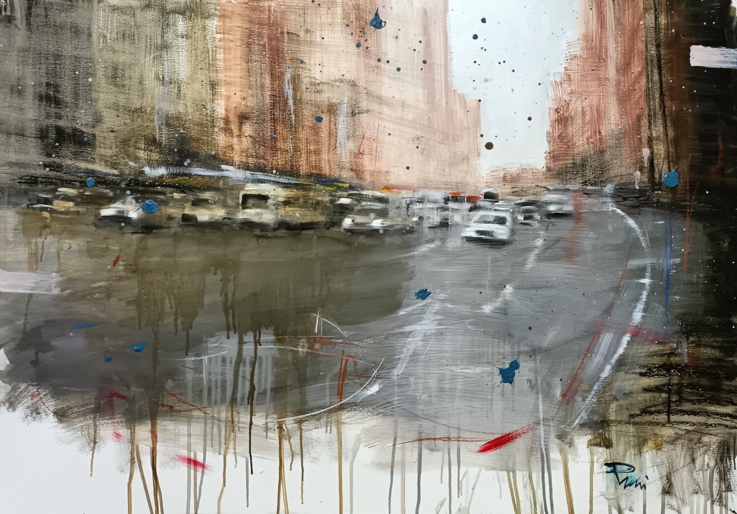 Simmetria scomposta by Alfredo Pini (2024) : Painting Oil on Paper ...