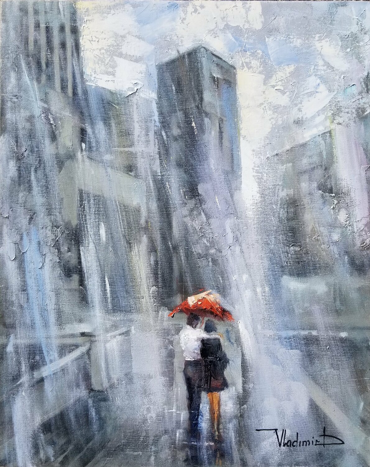 Couples In The Rain Painting