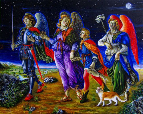Les Trois Archanges avec Tobie by Aldehy (2026) : Painting Acrylic on ...