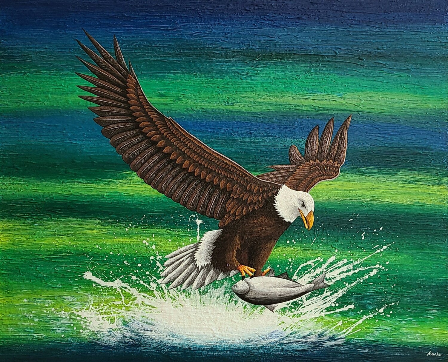 Eagle Catching Fish Art