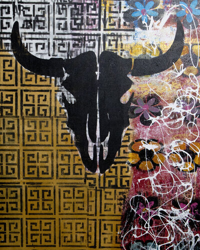 Bull #12 by Stephanie Dillon (2023) : Painting Acrylic, Graffiti on ...