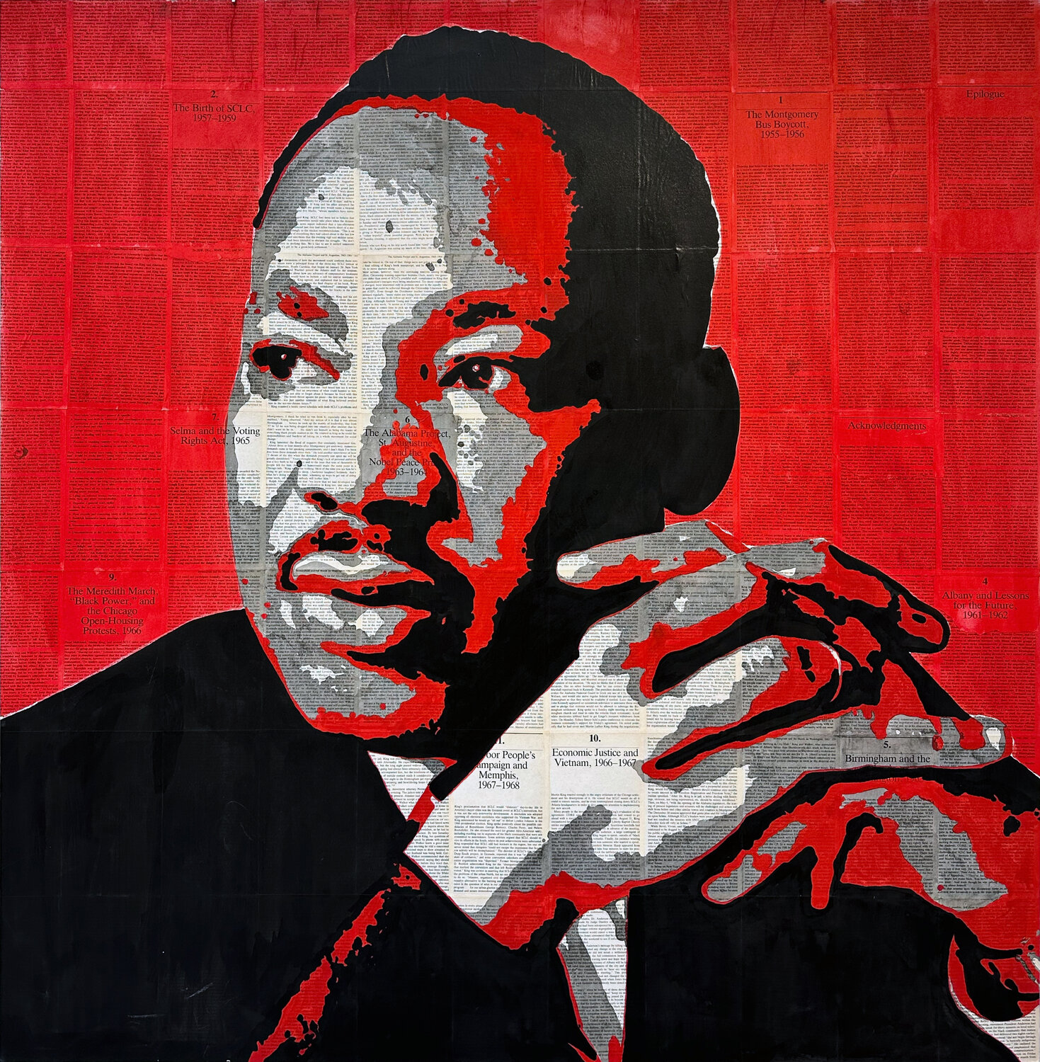 MLK by Ahmad Shariff (2023) : Drawing India Ink on Wood - Singulart