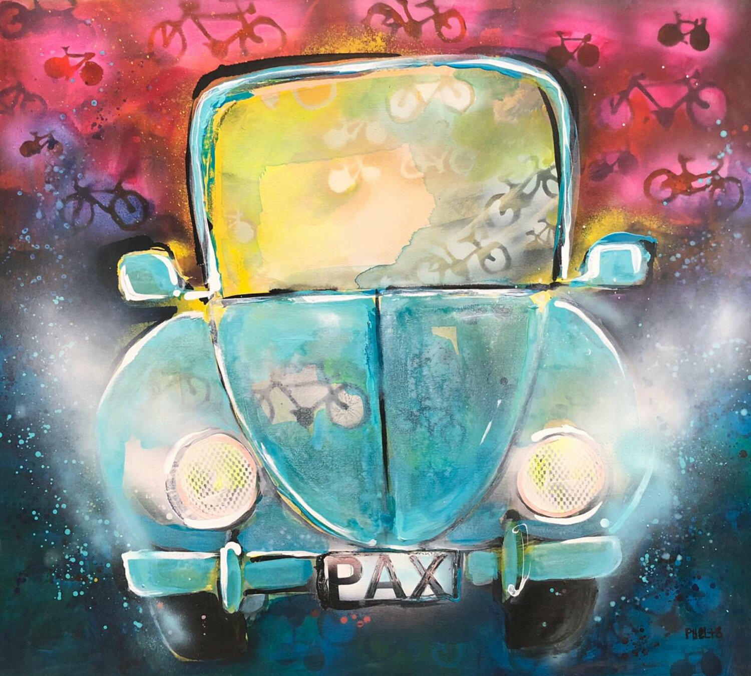 PAX VW by Alejandra Phelts (2019) : Painting Acrylic on Fabric - Singulart