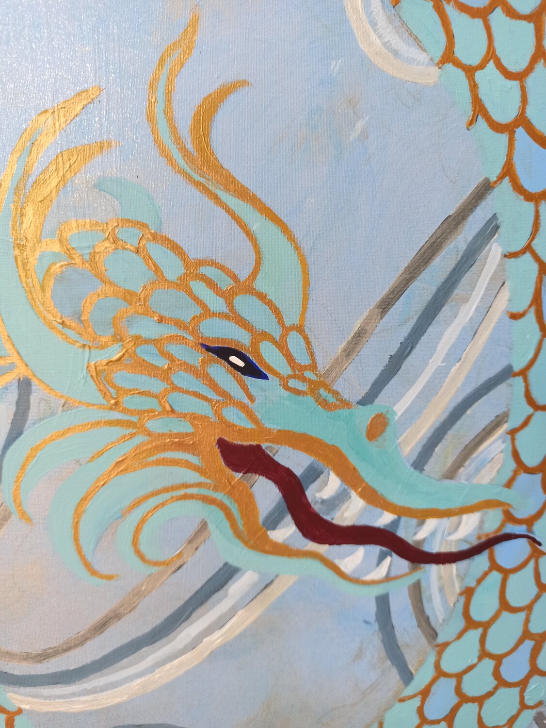 Water Dragon by Berit Bredahl (2023) : Painting Acrylic on Canvas ... Water Dragon by Berit Bredahl (2023) : Painting Acrylic on Canvas ...
