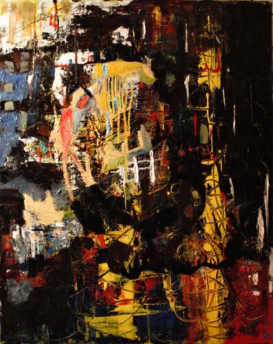 Between them by Kaltrina Hoti (2019) : Painting Acrylic, Oil on Canvas ...