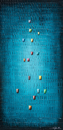 PIXELS / 2025 / blue / 50x100 / KJRNQ by Danny Frede (2025) : Painting ...