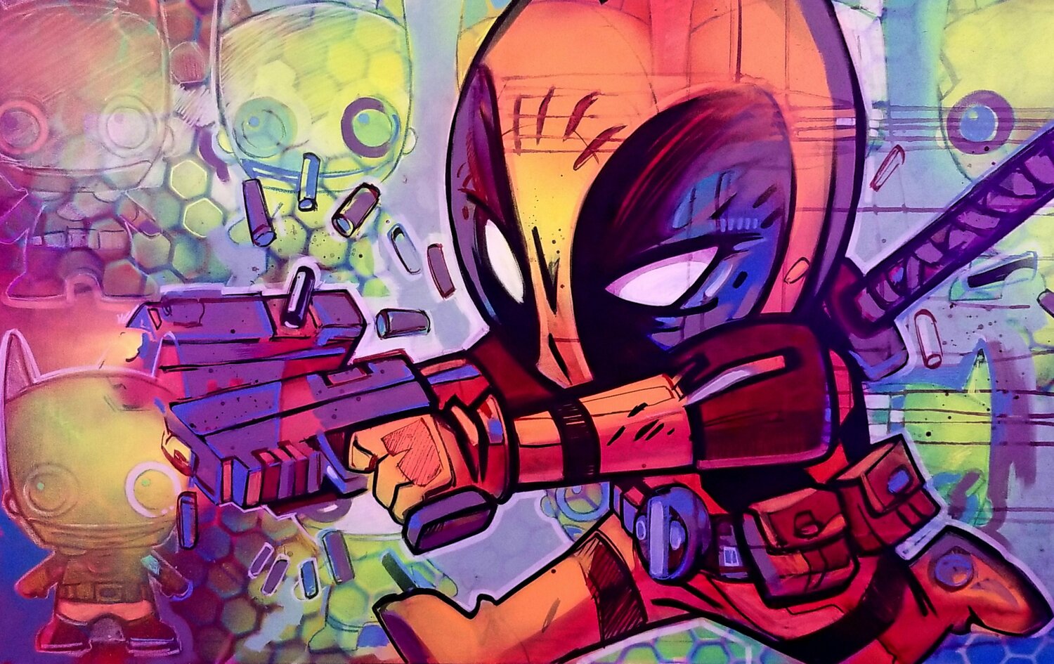 Deadpool Vs Batman Drawing