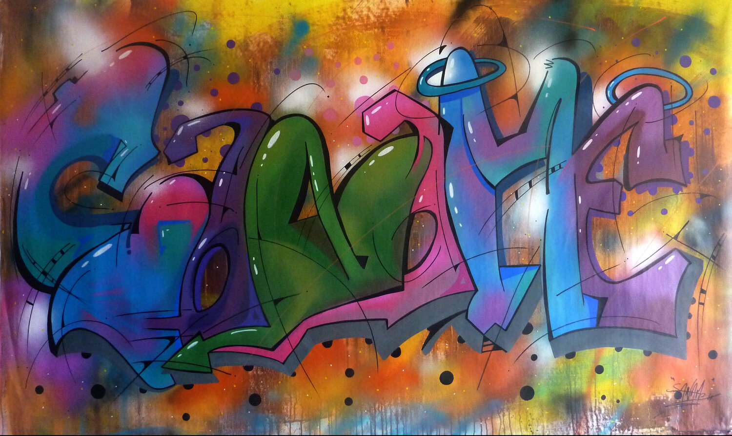 Tag n°2303 by Saname (2023) : Painting Graffiti on Canvas - Singulart