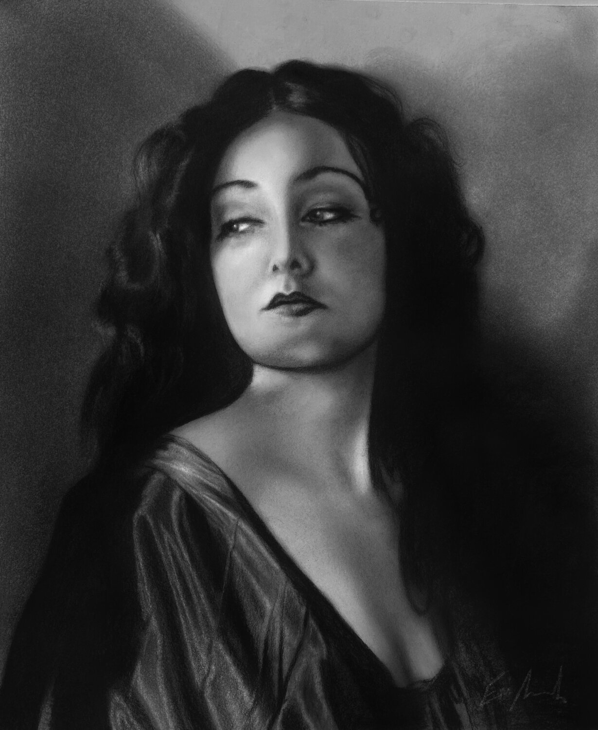 Portrait of Elsa Krueger by Eric Armusik (2021) : Drawing Charcoal on ...