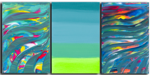 She is coming, triptych, n° 3 dipinti by Davide De Palma (2022) : Painting Oil on Canvas - Singulart