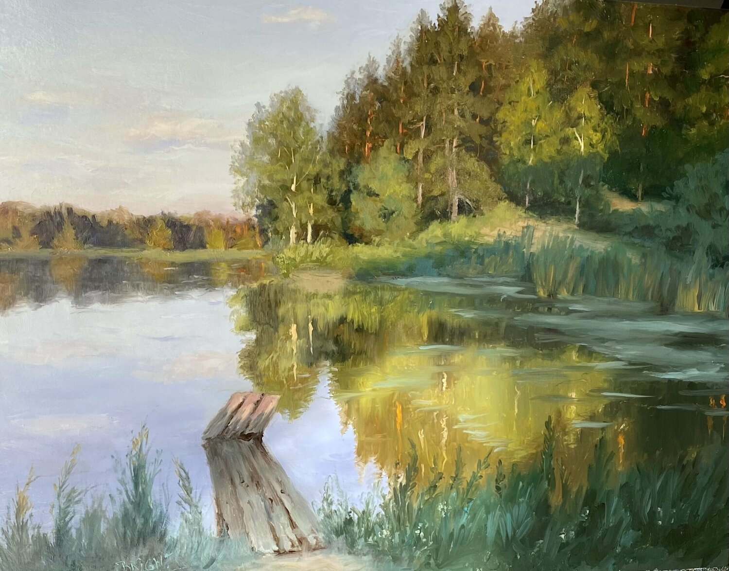 Slow Glow by Julia Bright (N.D) : Painting Oil on Wood - Singulart