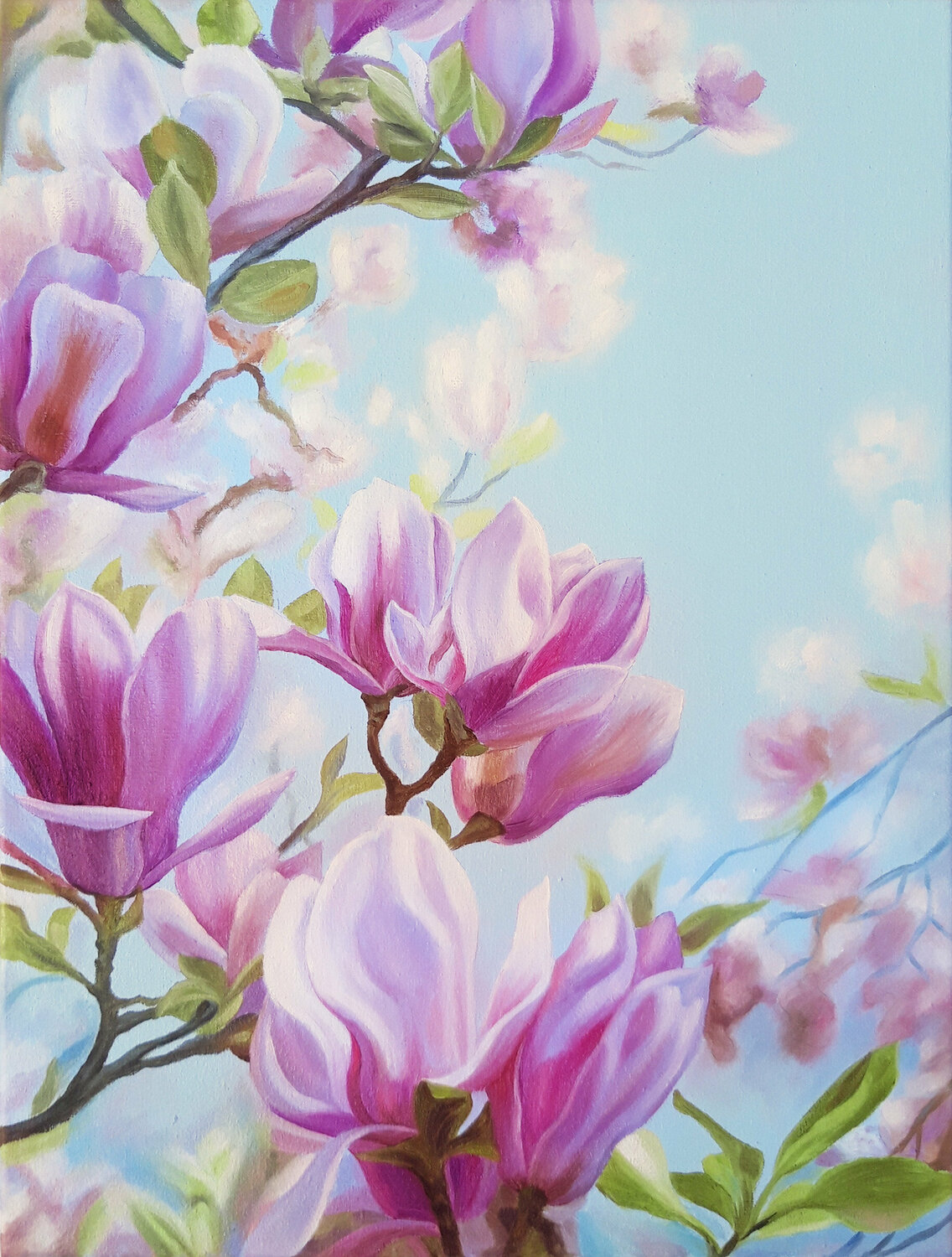 Magnolia by Anna Steshenko (2021) : Painting Acrylic, Oil on Canvas ...