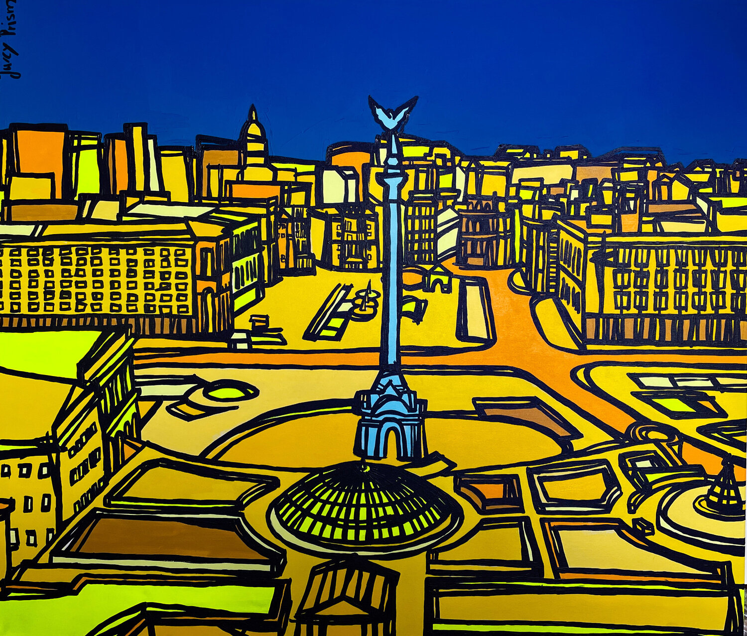 Kyiv in the colors of Ukraine di Claudia Ahrens (2022): Pittura a ...