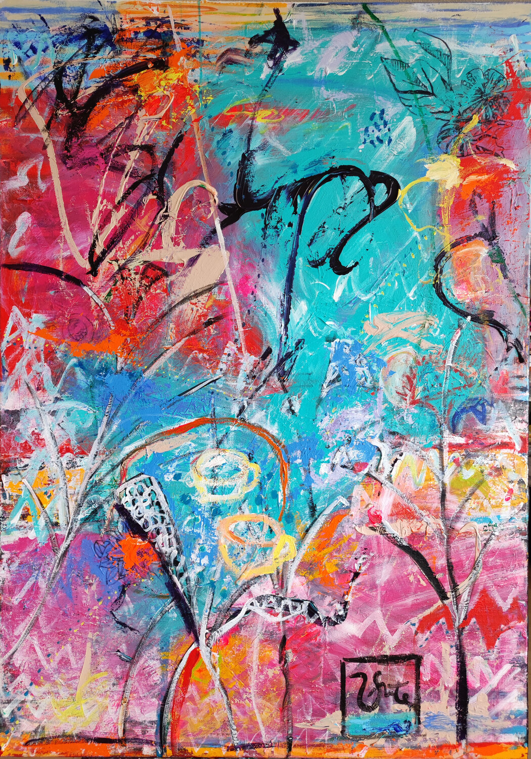 T for two by Bego Lafuente (2022) : Painting Acrylic, Spray Paint on ...