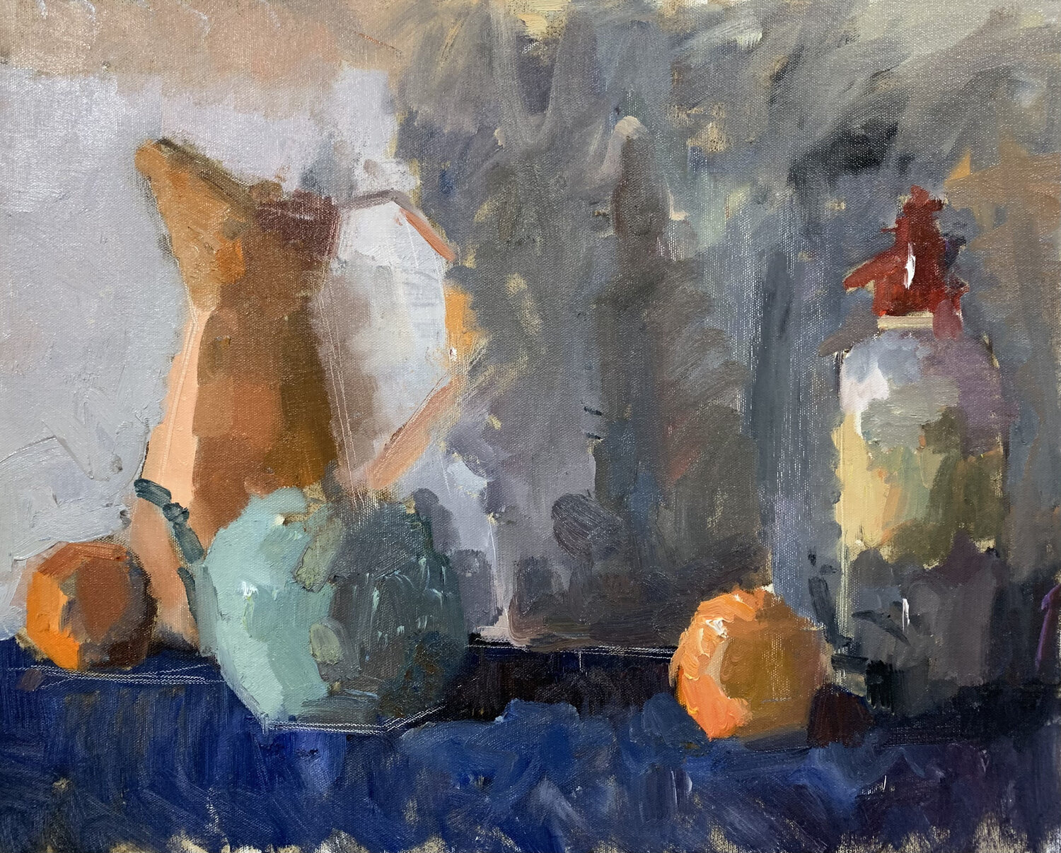 Party with fire extinguisher von Ekaterina Belukhina (2023): Malerei Öl ...