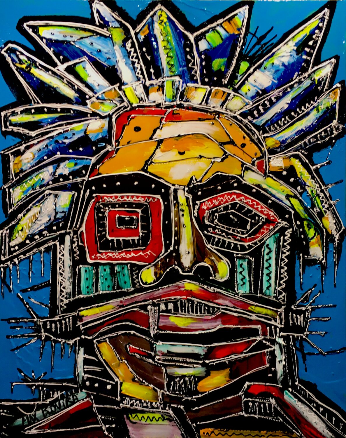 Guerrier bleu de Max Rovira (2019) : Peinture Acrylique, Résine sur ...