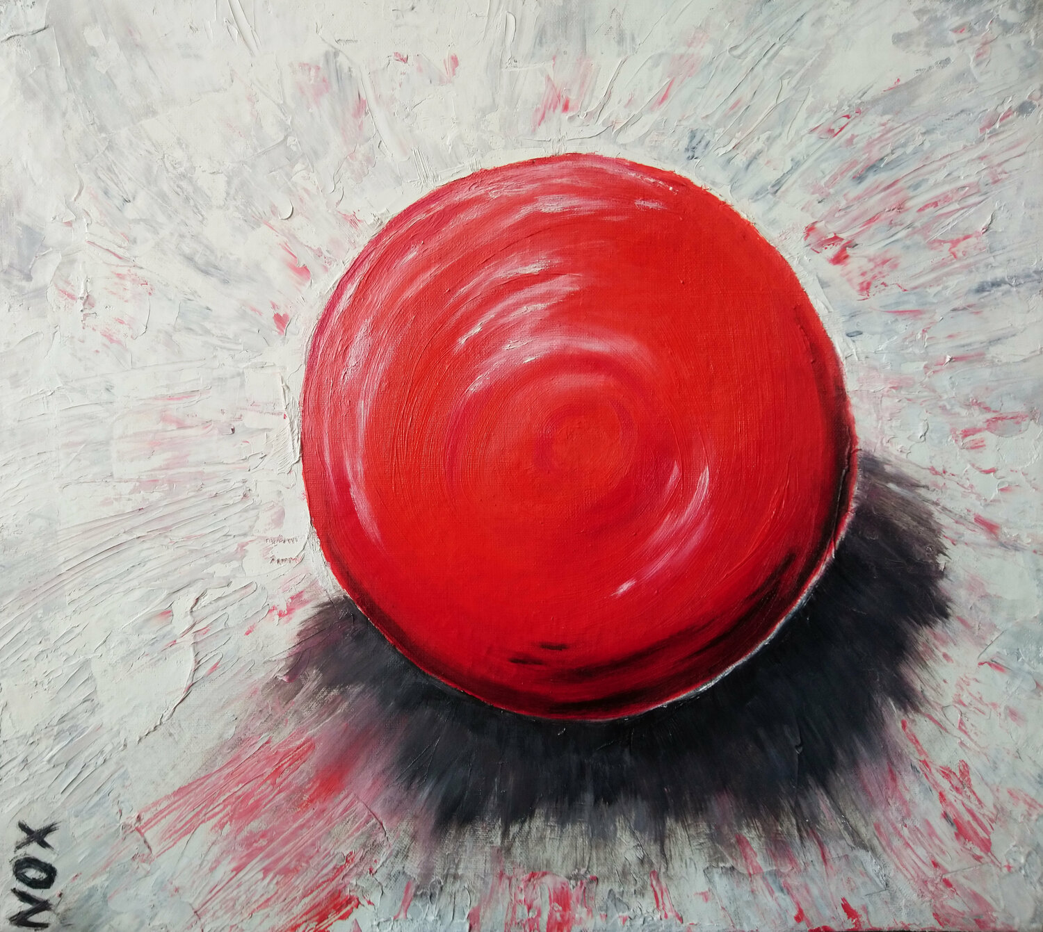 Round Red by Nox (2016) : Painting Oil on Canvas - Singulart