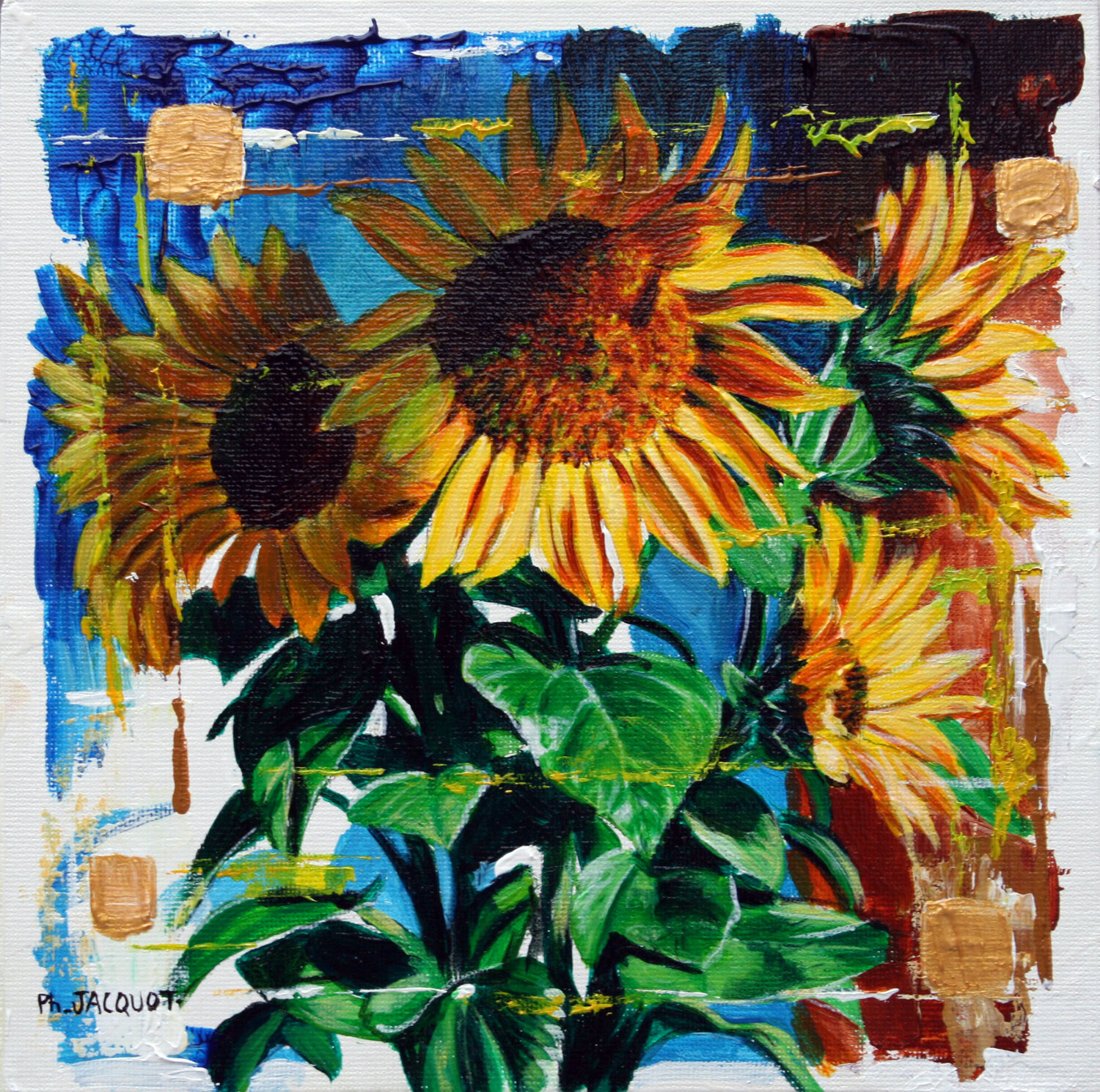 Tournesols 3 by Philippe Jacquot (2022) : Painting Acrylic on Canvas - SINGULART