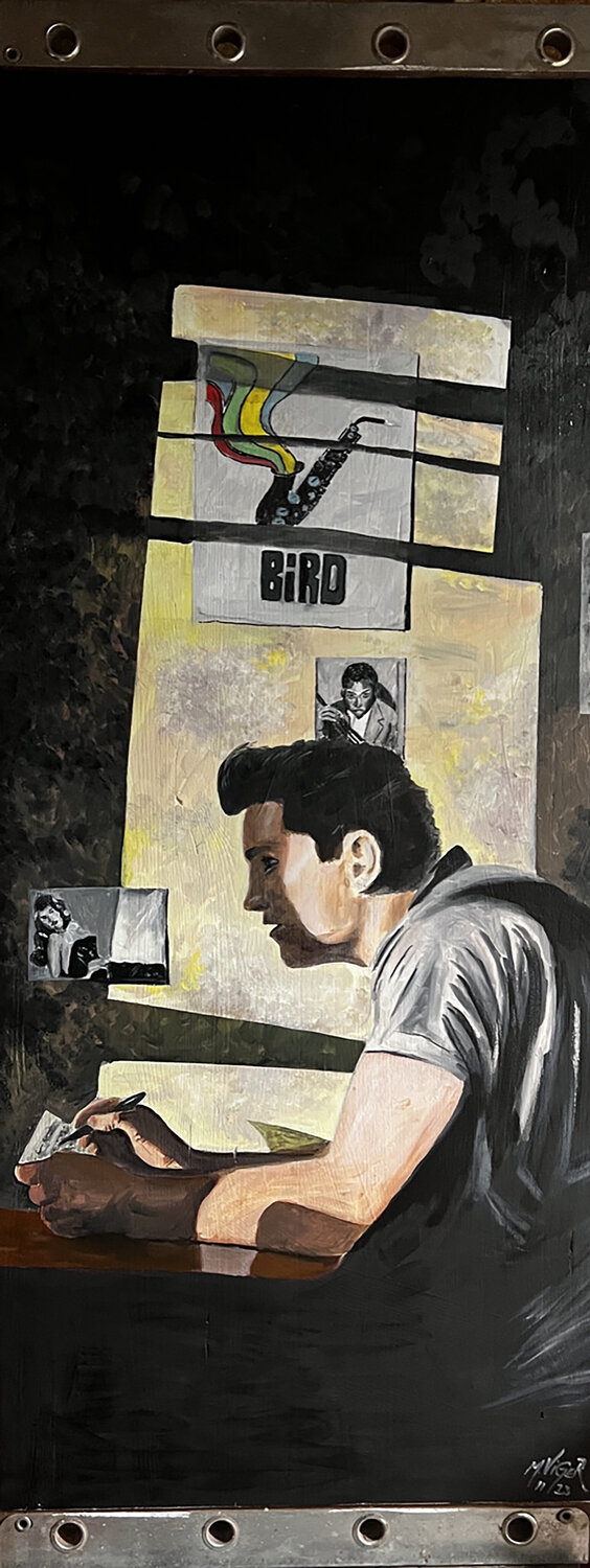 BORN TO BE BLUES von Michael Viger (2023): Malerei Öl auf Holz - Singulart