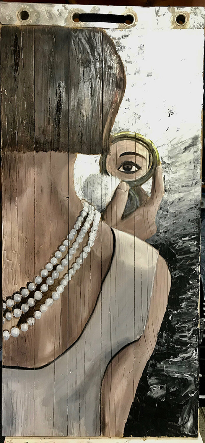 THE LADY ON THE TITANIC von Michael Viger (2019): Malerei Öl auf Holz ...