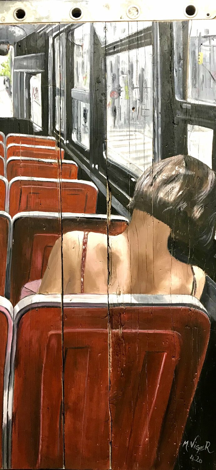 MY LADY IN A TRAM by Michael Viger (2020) : Painting Oil on Wood ...