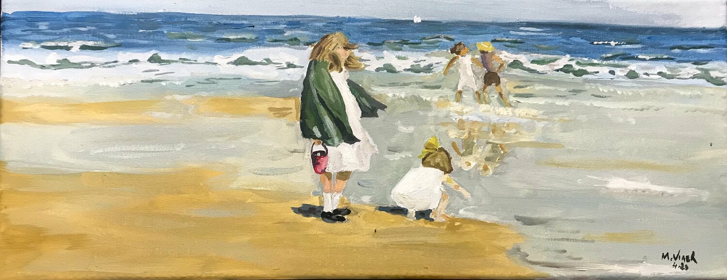 THE YOUNG LADY LOOKS TO HER FRIENDS von Michael Viger (2020): Malerei ...