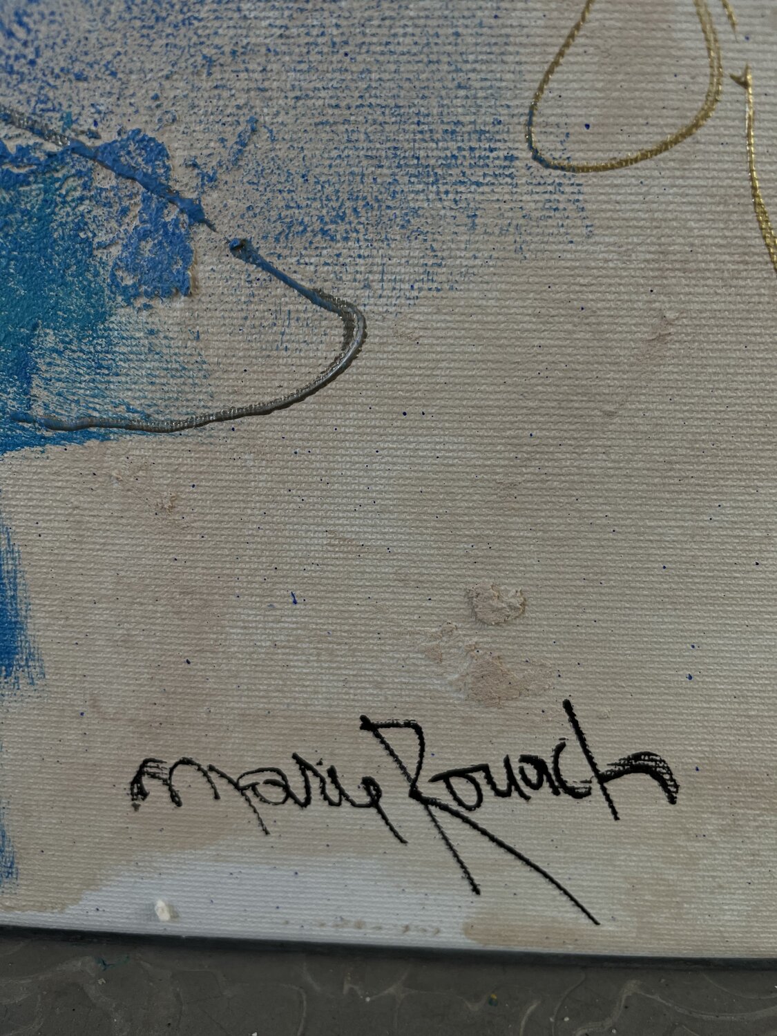 Bleu by Marie Rouach (2022) : Painting Acrylic, Sand on Canvas - Singulart