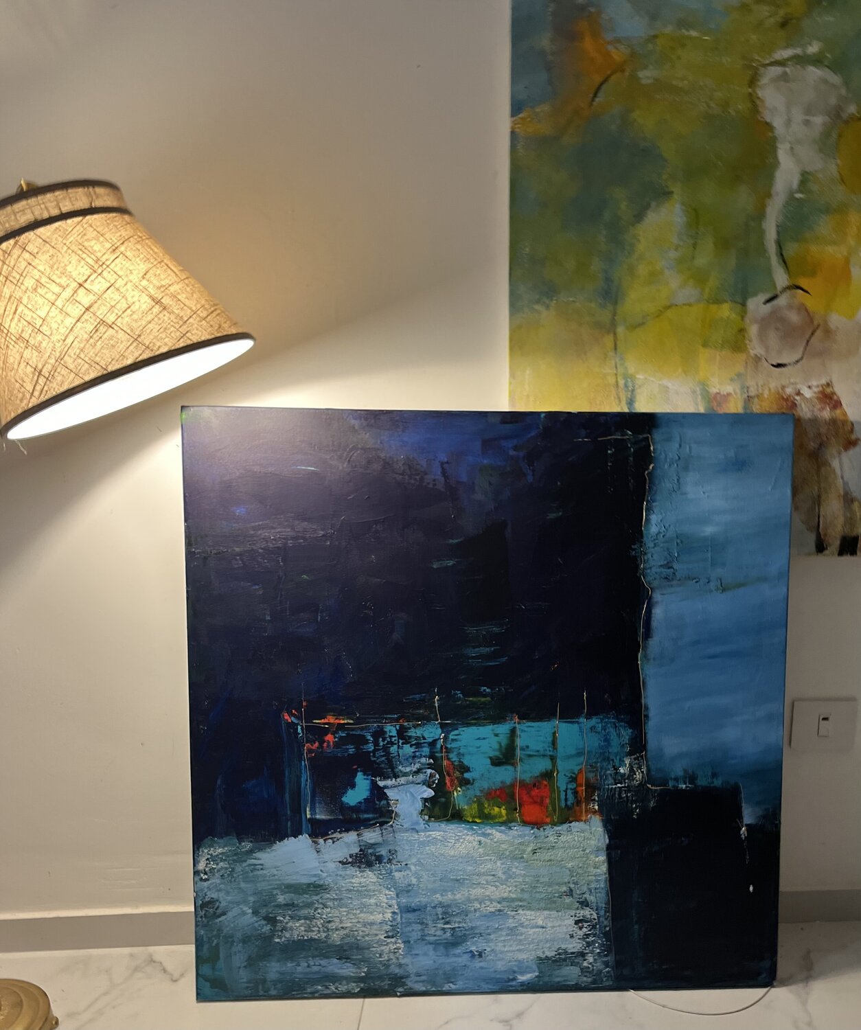 Abstrait bleu by Marie Rouach (2022) : Painting Acrylic on Canvas ...